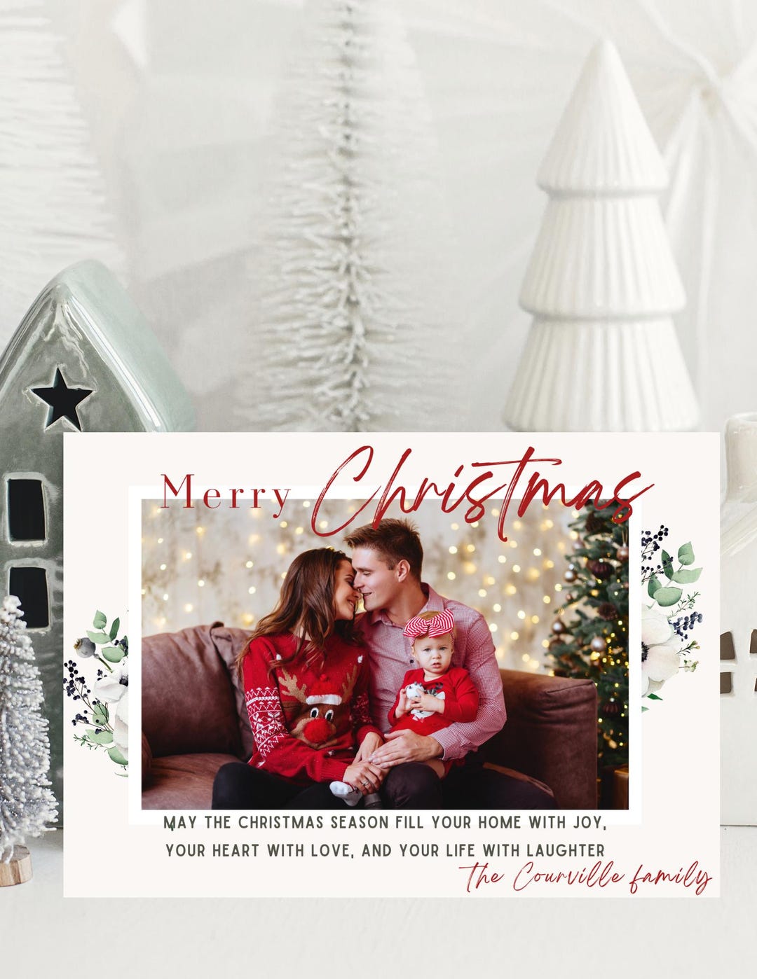 EDITABLE Christmas Card | Merry Christmas | Family Christmas Photo Card ...