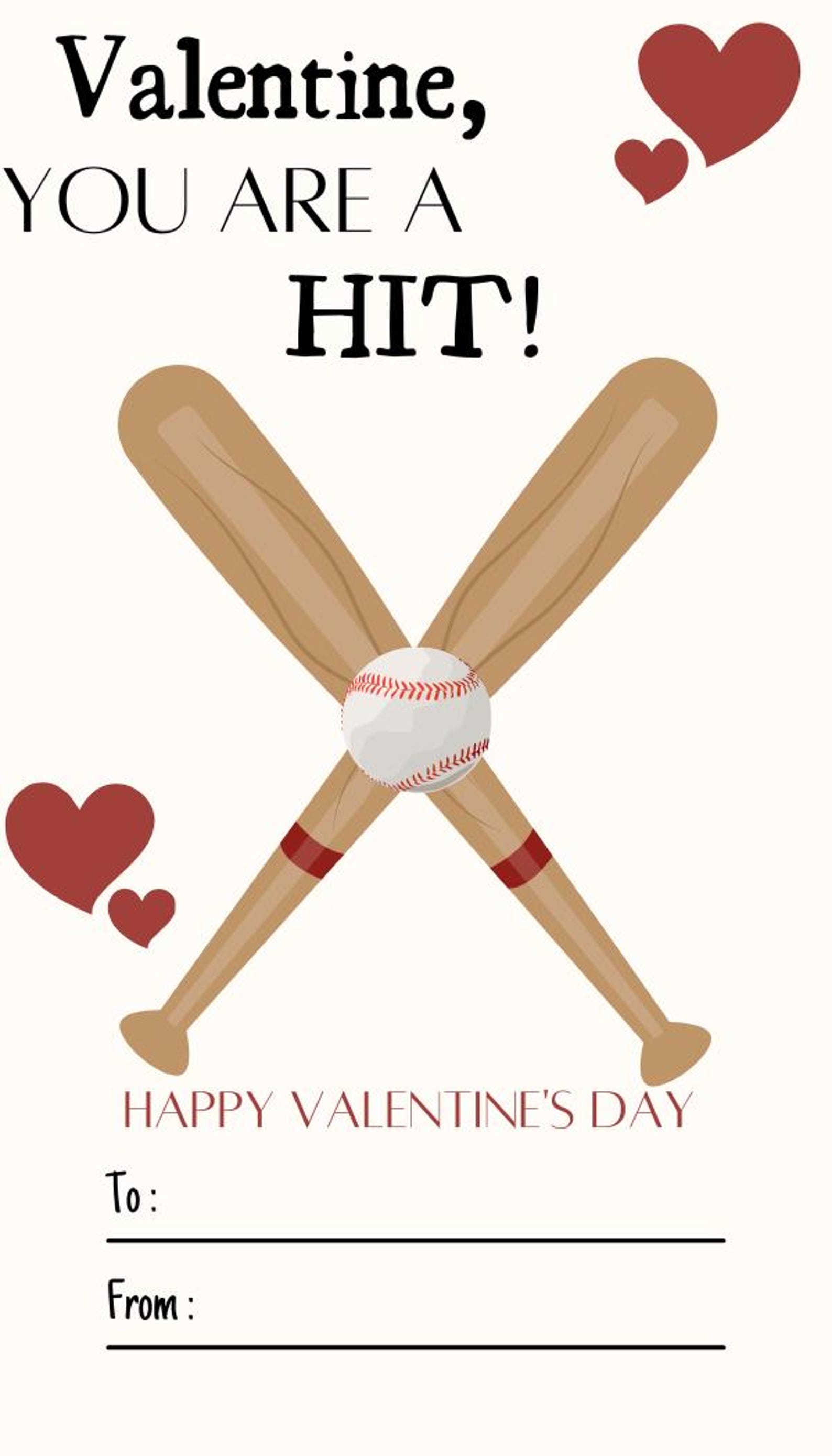 EDITABLE Valentines Day Tag | Classroom Party Tags | Baseball Theme ...
