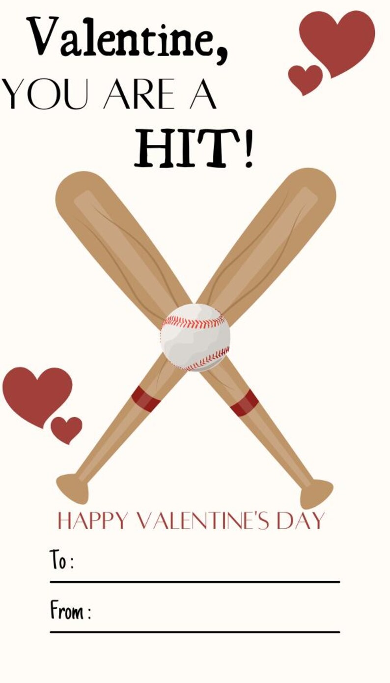 EDITABLE Valentines Day Tag | Classroom Party Tags | Baseball Theme ...