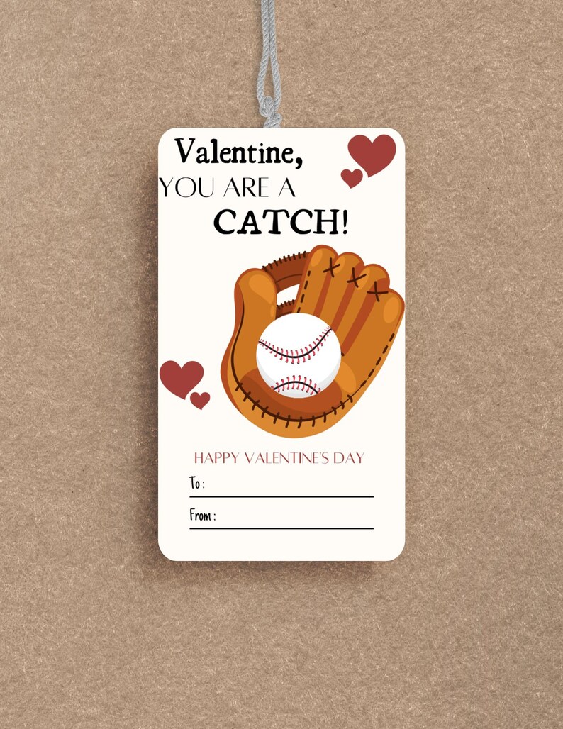 EDITABLE Valentines Day Tag | Classroom Party Tags | Baseball Theme ...