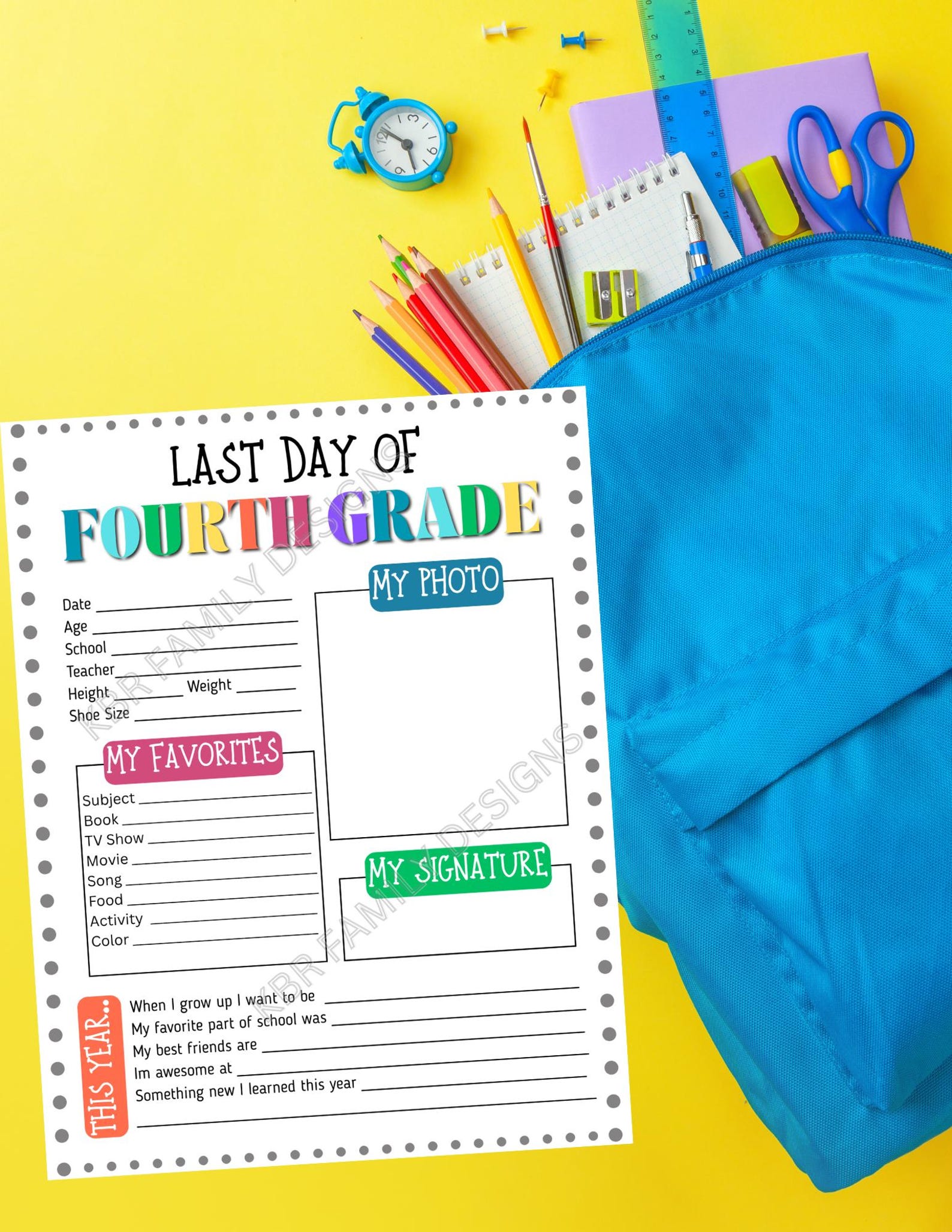 CUSTOMIZABLE First and Last Day of School | Poster | My Favorites | All ...
