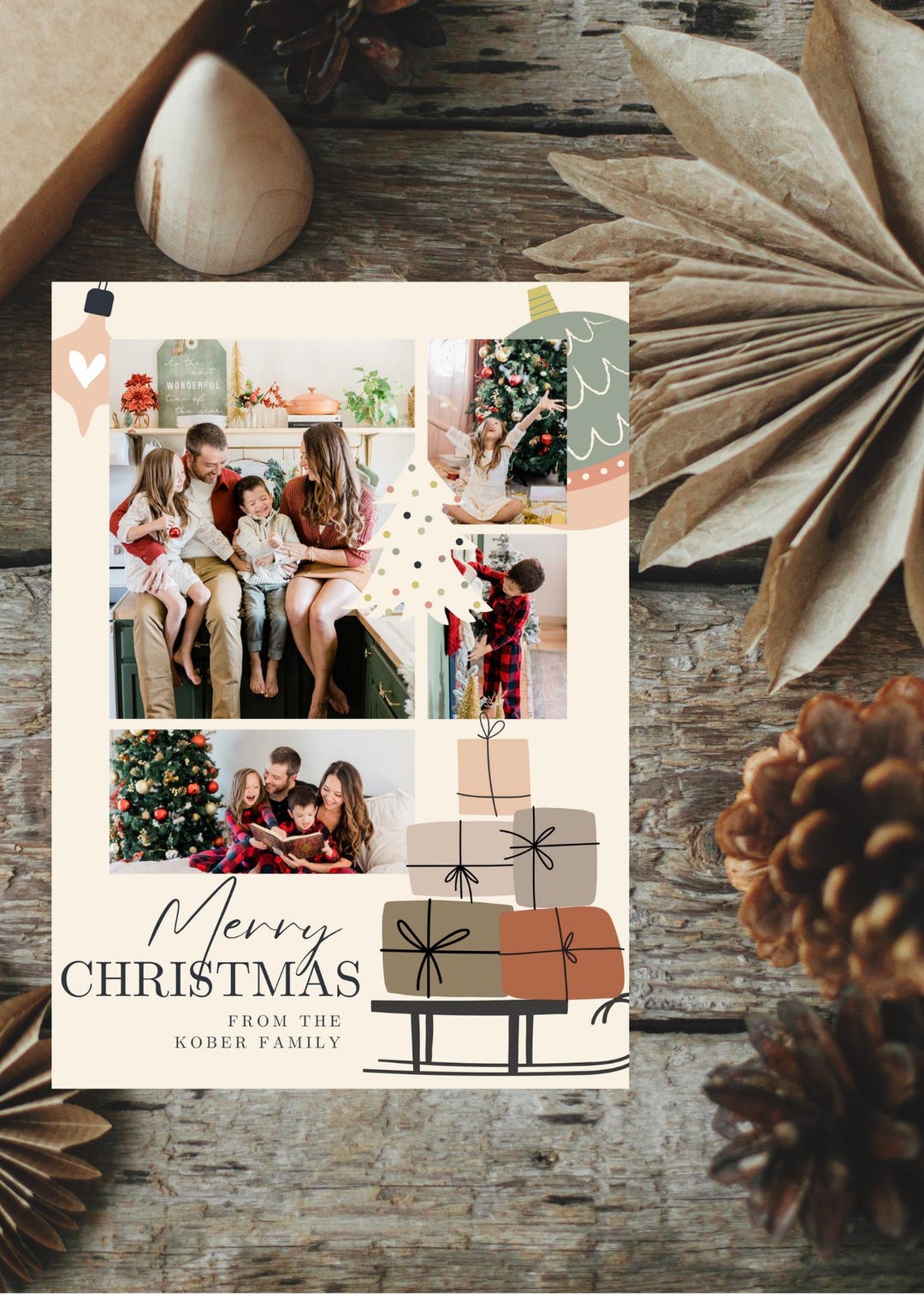 EDITABLE Christmas Card | Merry Christmas | Family Christmas Photo Card ...