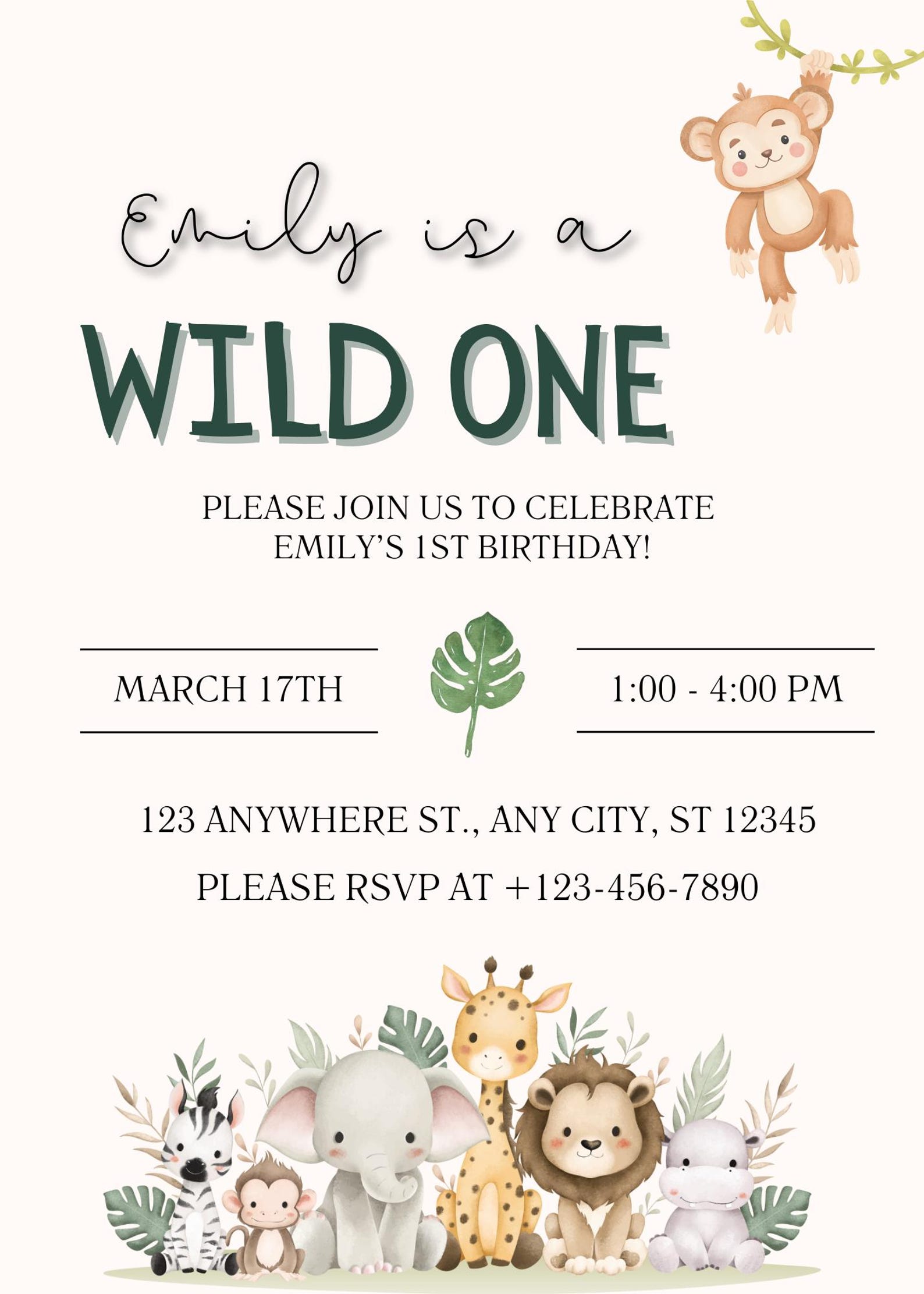 EDITABLE Birthday Party Invitation | Wild One Party | Where the Wild ...
