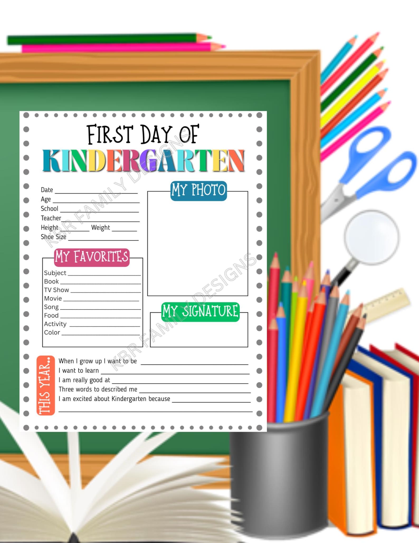 Customizable First & Last Day of School Poster: Interview Template (DIY ...