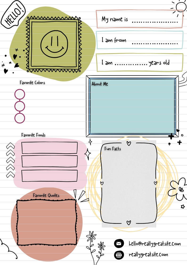 Editable All About Me Poster: First Day of School Project (digital ...