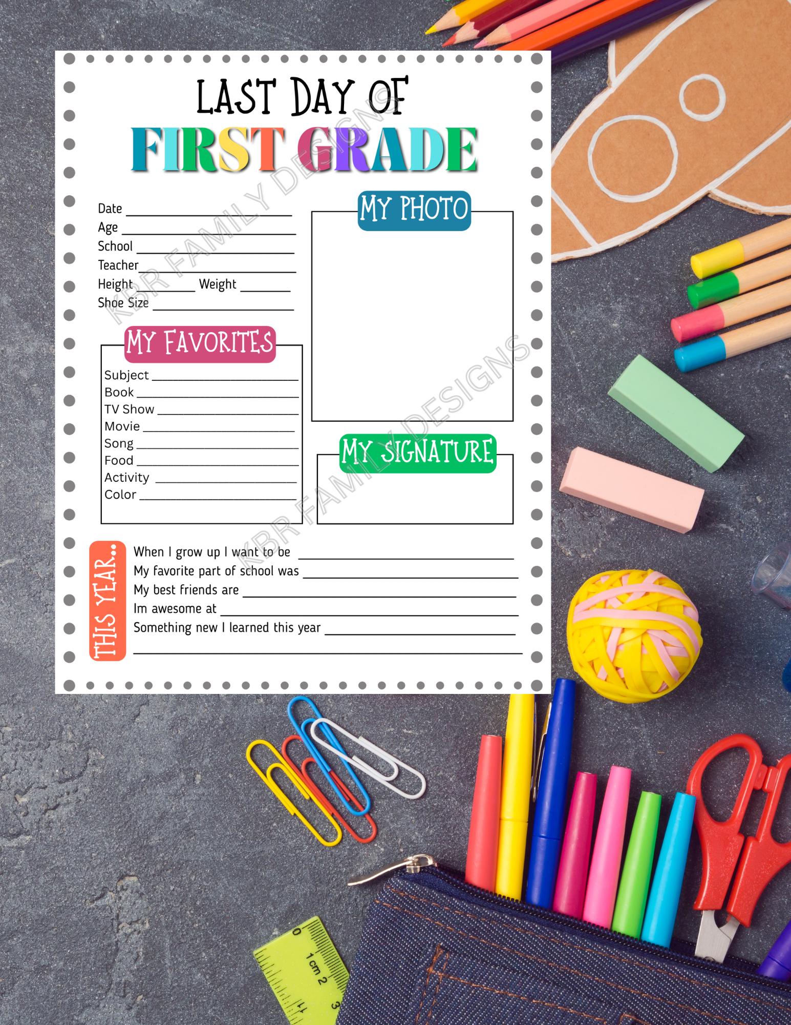 Customizable First & Last Day of School Poster: Interview Template (DIY ...