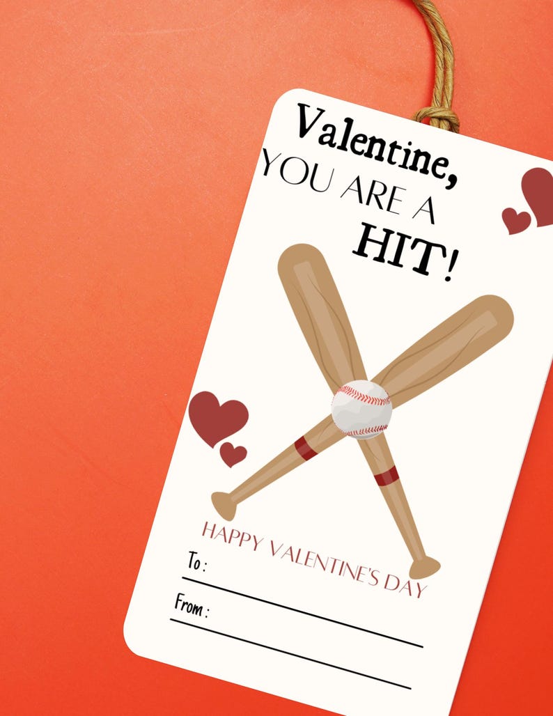 Editable Baseball Valentine's Day Tag: Classroom Party Favor (DIY ...