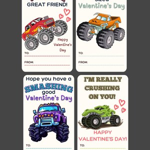 EDITABLE Valentines Day Tag | Classroom Party Tags | Monster Truck ...