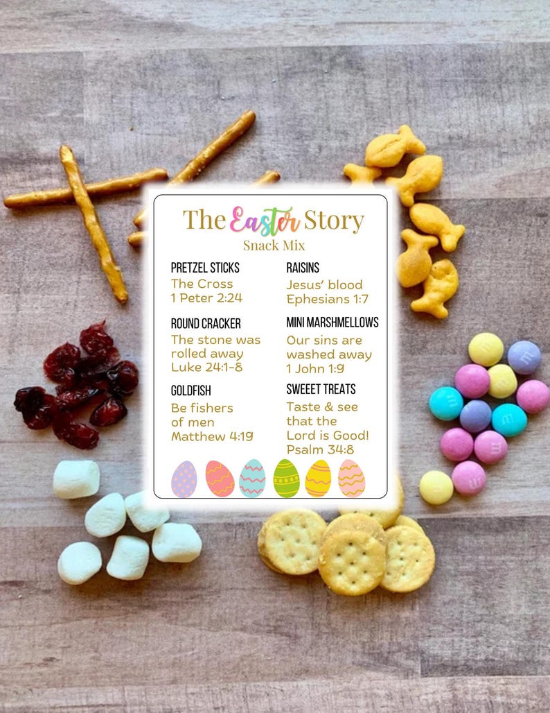 INSTANT DOWNLOAD Easter Story Snack Mix Printable Tag | Christian ...