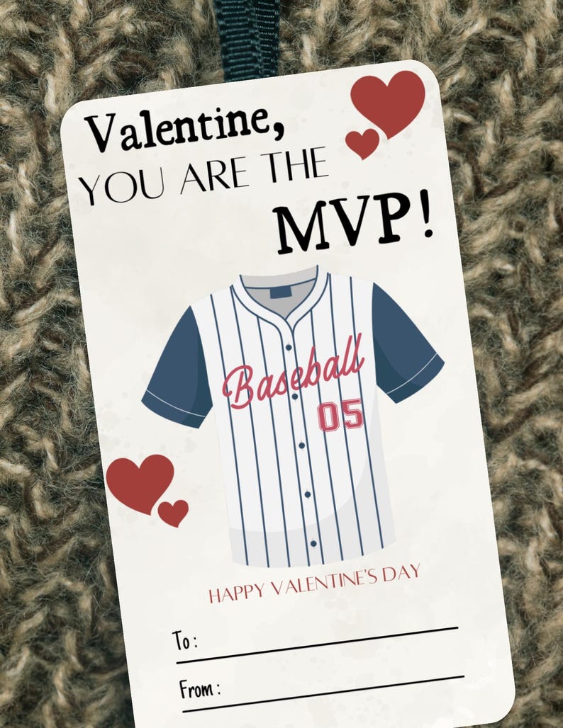 Editable Baseball Valentine's Day Tag: Classroom Party Favor (DIY ...