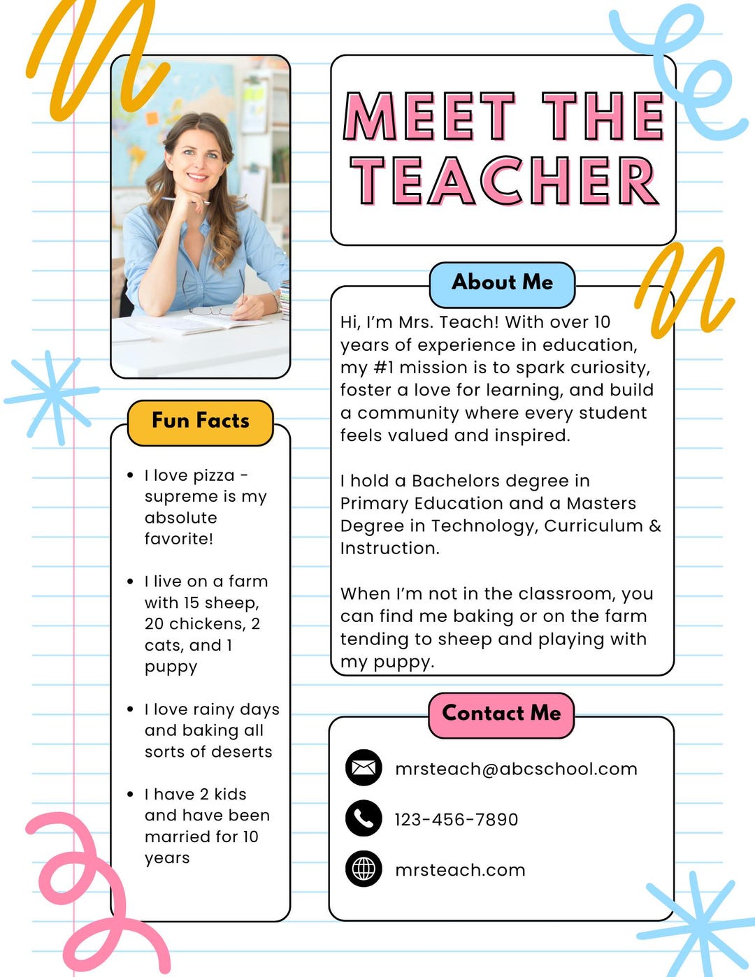 INSTANT DOWNLOAD Meet the Teacher Poster | First Day of School Project ...
