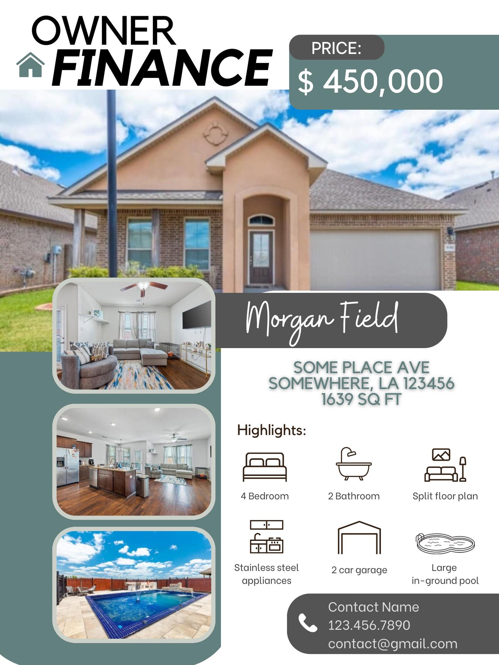 EDITABLE Real Estate Template Advertisement | House for Sale | Owner ...