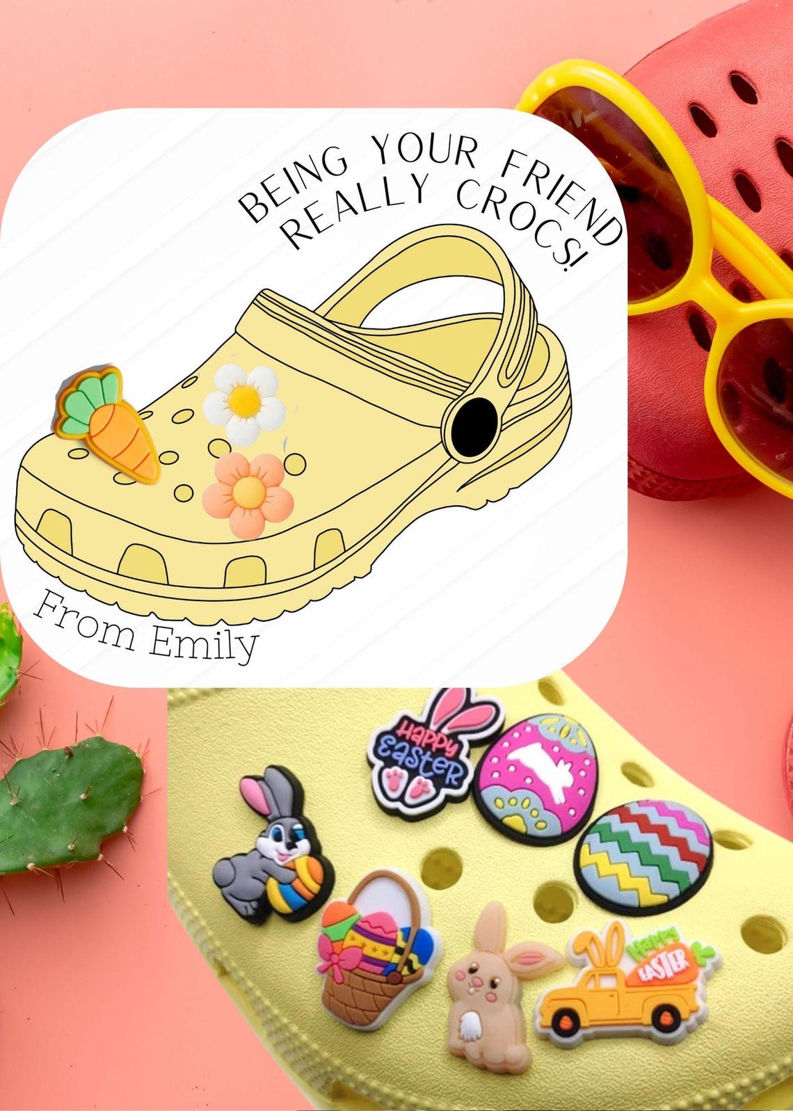 Croc Charms Gift Tags: Personalized Birthday, Easter, Valentine ...
