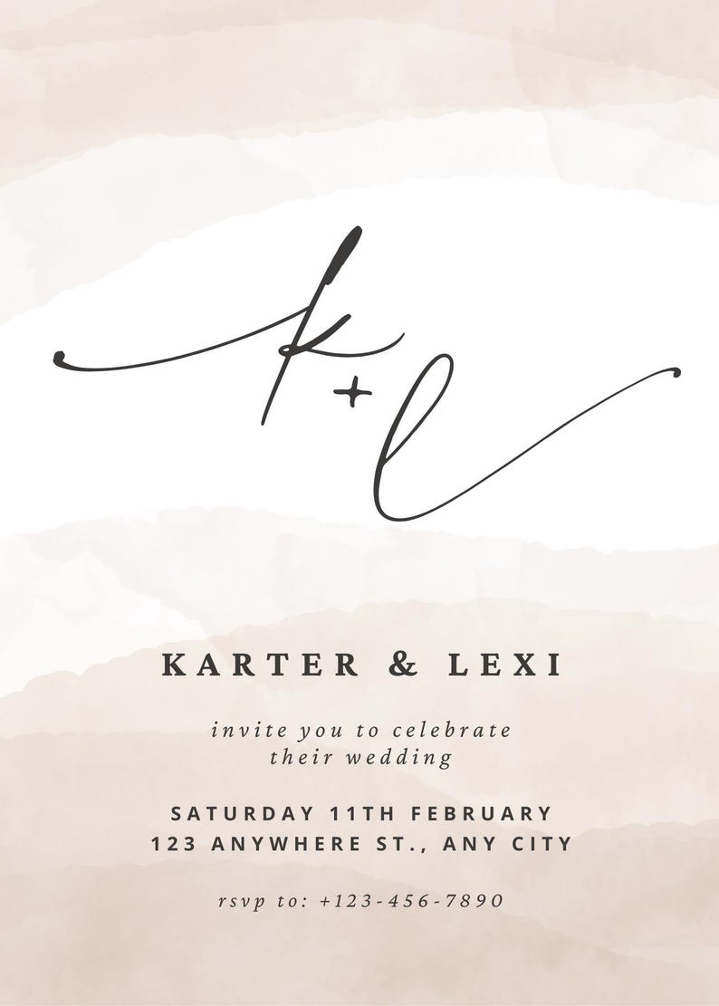 Simple Wedding Invitation Template: DIY Printable (digital Download) - Etsy