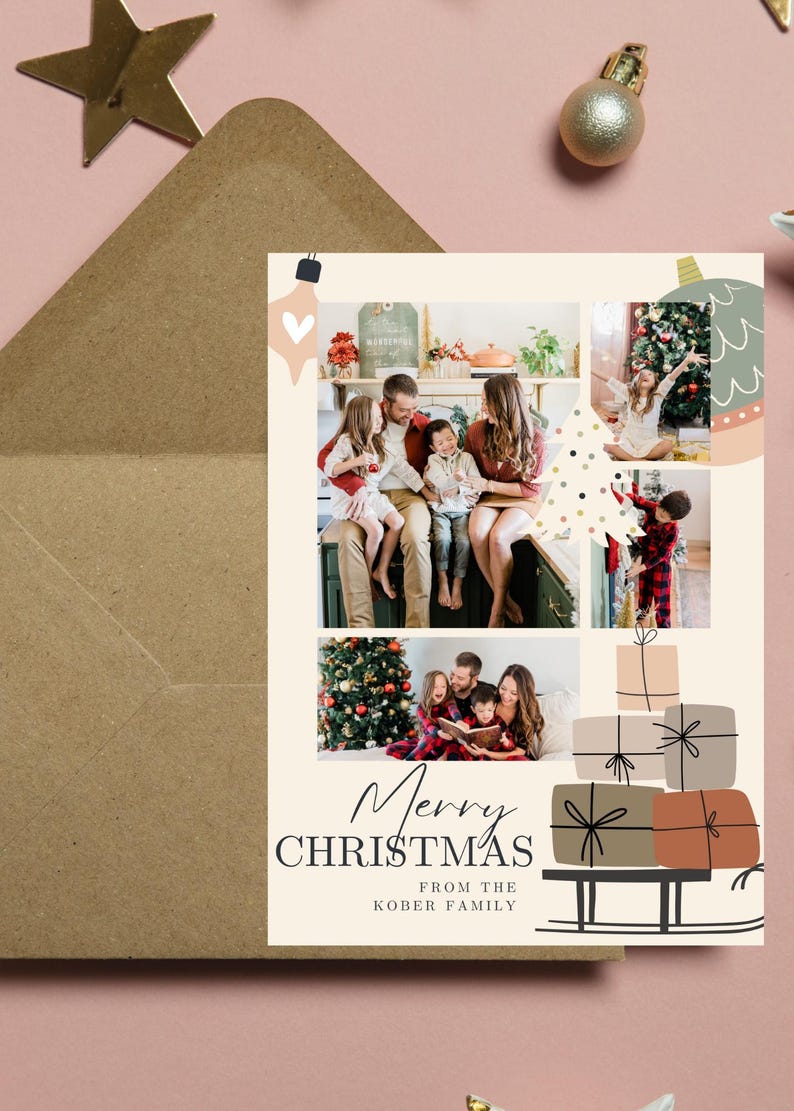 EDITABLE Christmas Card | Merry Christmas | Family Christmas Photo Card ...