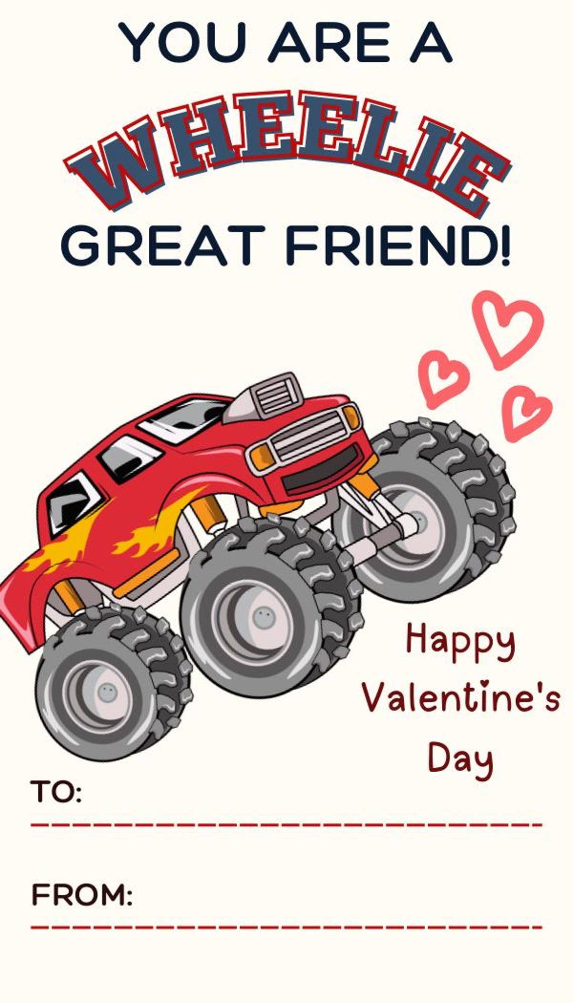 EDITABLE Valentines Day Tag | Classroom Party Tags | Monster Truck ...