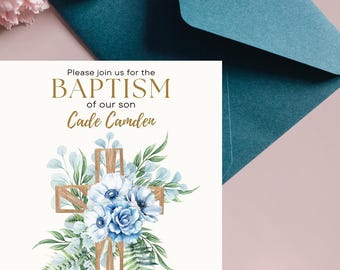 EDITABLE Baptism Invitation | Christening Invitation | Dedication ...