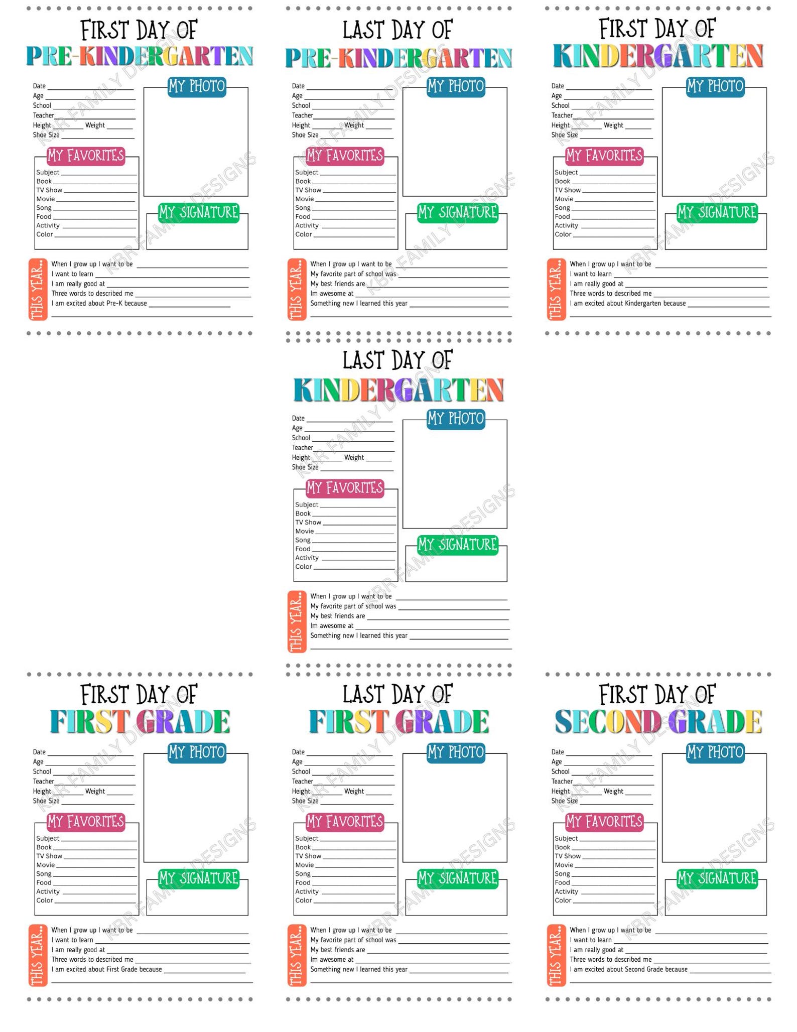 CUSTOMIZABLE First and Last Day of School | Poster | My Favorites | All ...