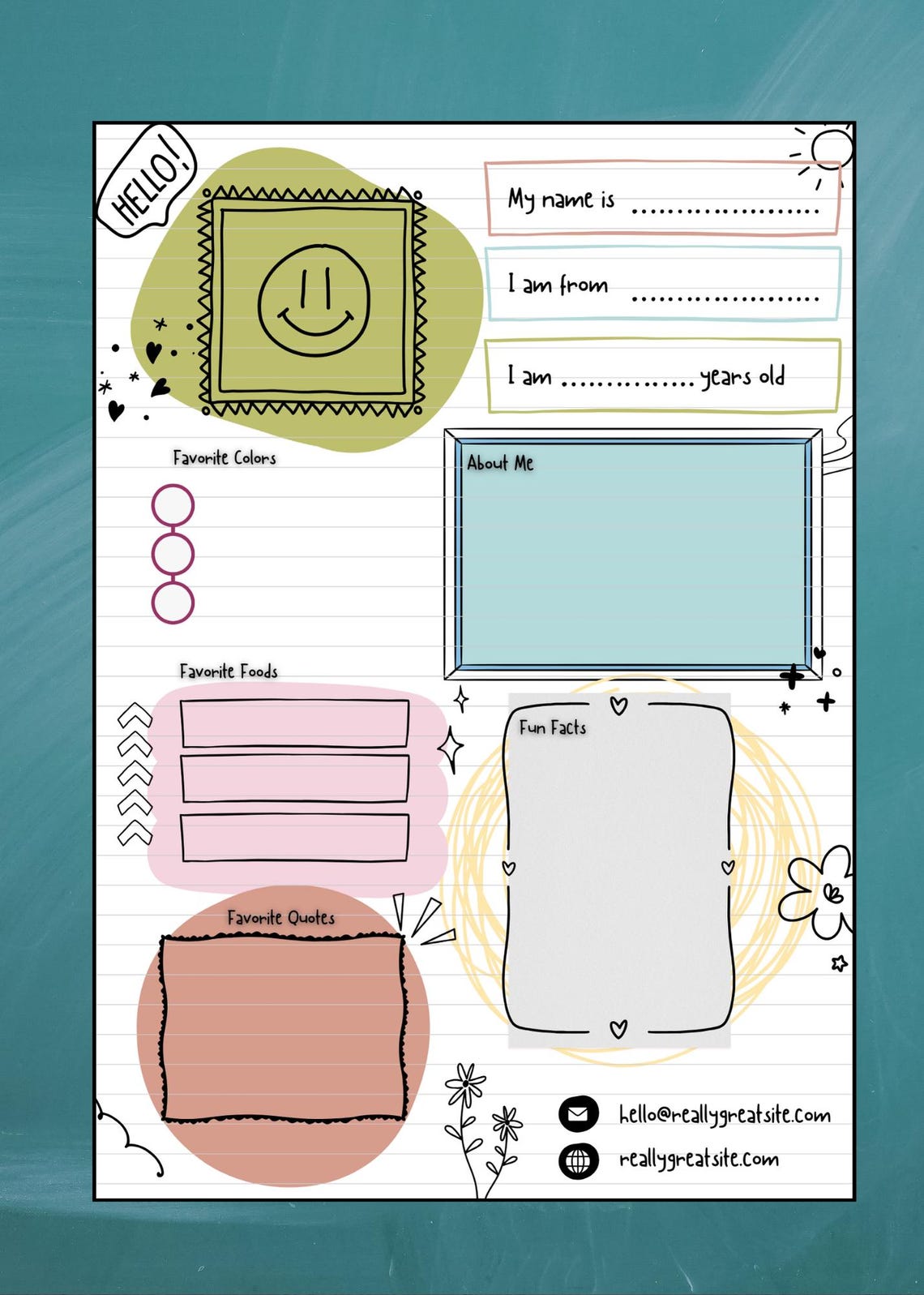 Editable All About Me Poster: First Day of School Project (digital ...
