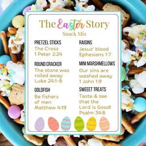 INSTANT DOWNLOAD Easter Story Snack Mix Printable Tag | Christian ...