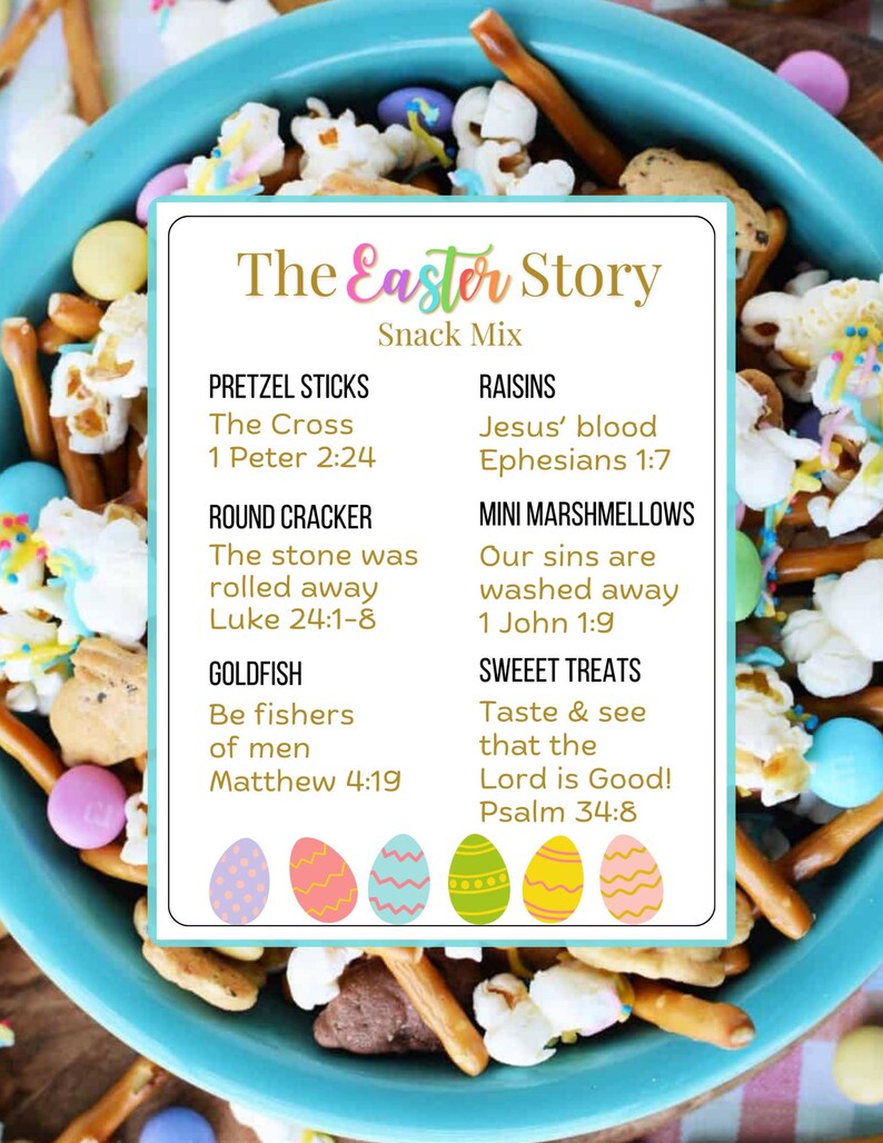 INSTANT DOWNLOAD Easter Story Snack Mix Printable Tag | Christian ...