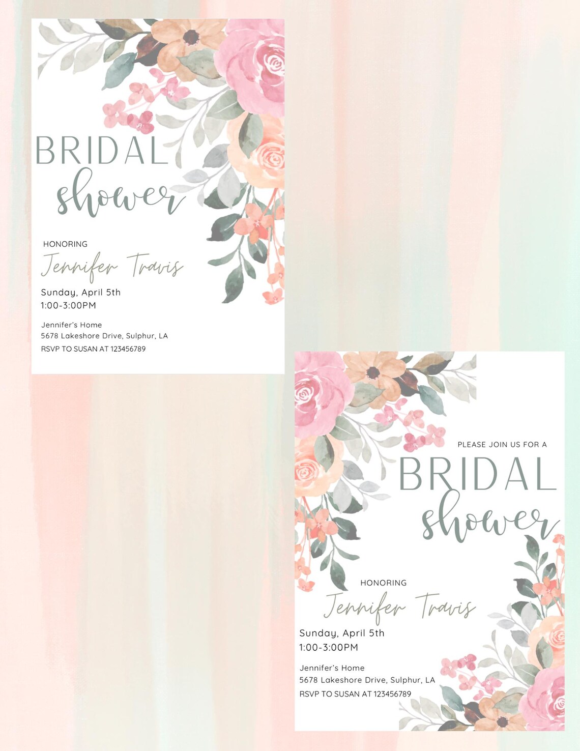 EDITABLE Bridal Shower Invitation Bride Floral Bridal Shower Invite ...