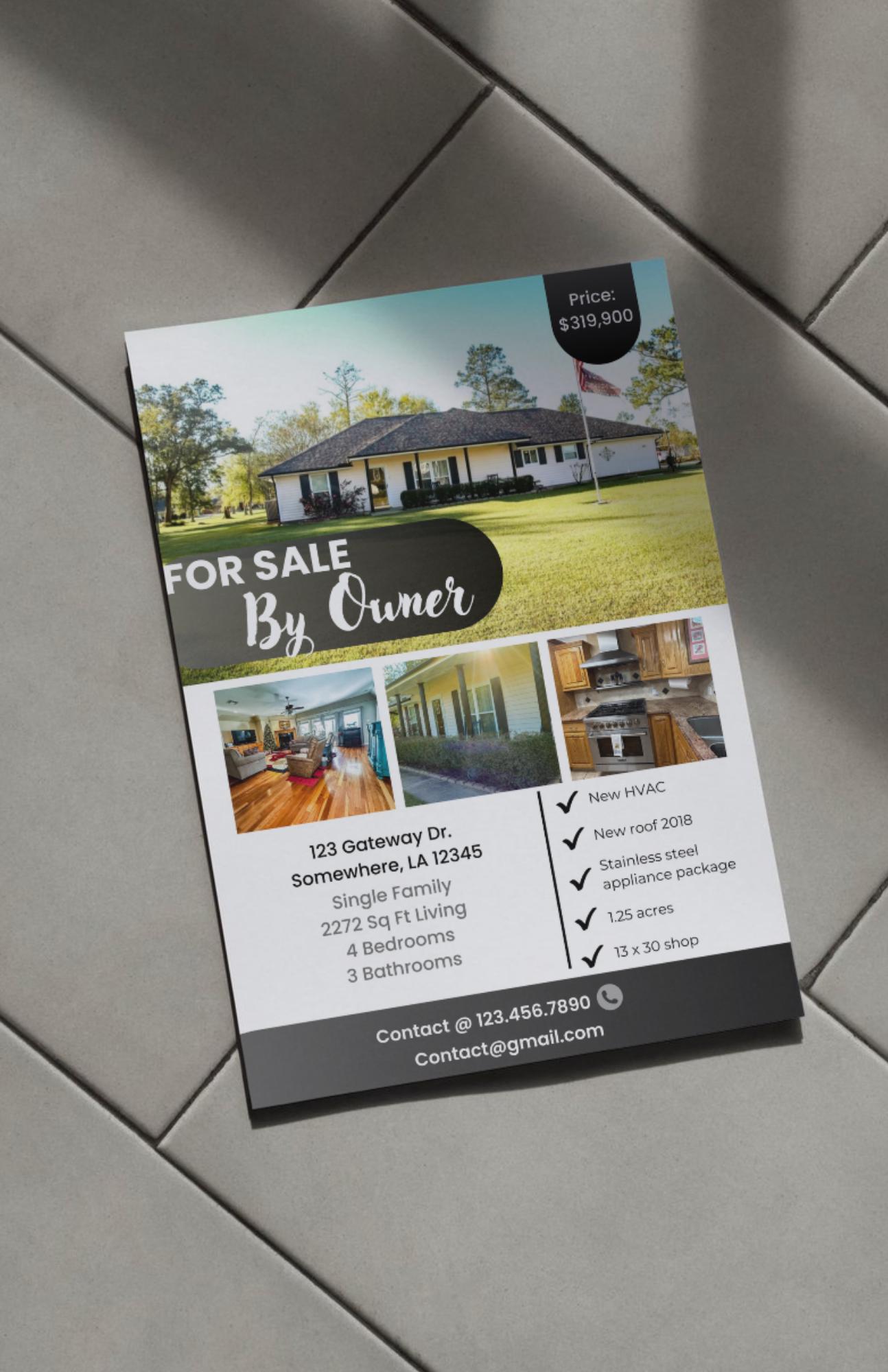 EDITABLE Real Estate Template Advertisement | House for Sale | Owner ...