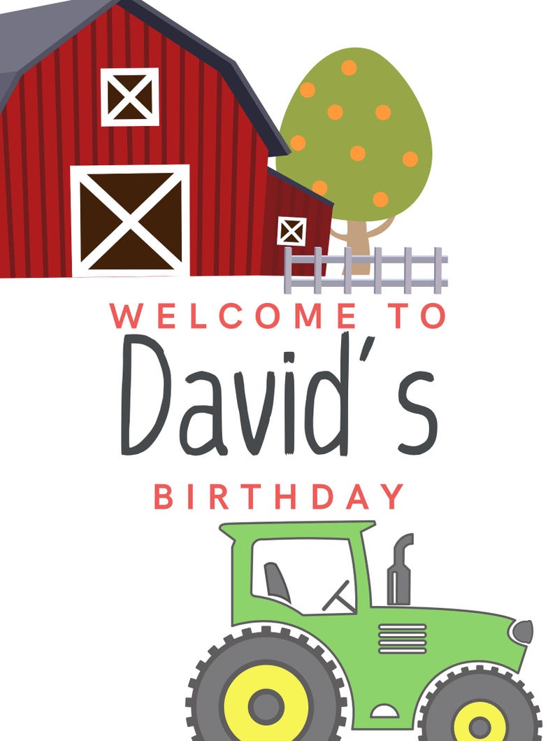 EDITABLE Birthday Sign | Farm Birthday Poster | Oink Moo Neigh ...