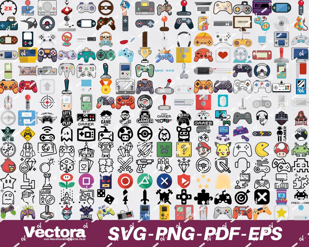 Gaming SVG PNG EPS Pdf Files Bundle, Gaming Cut Files, Gaming Cricut ...