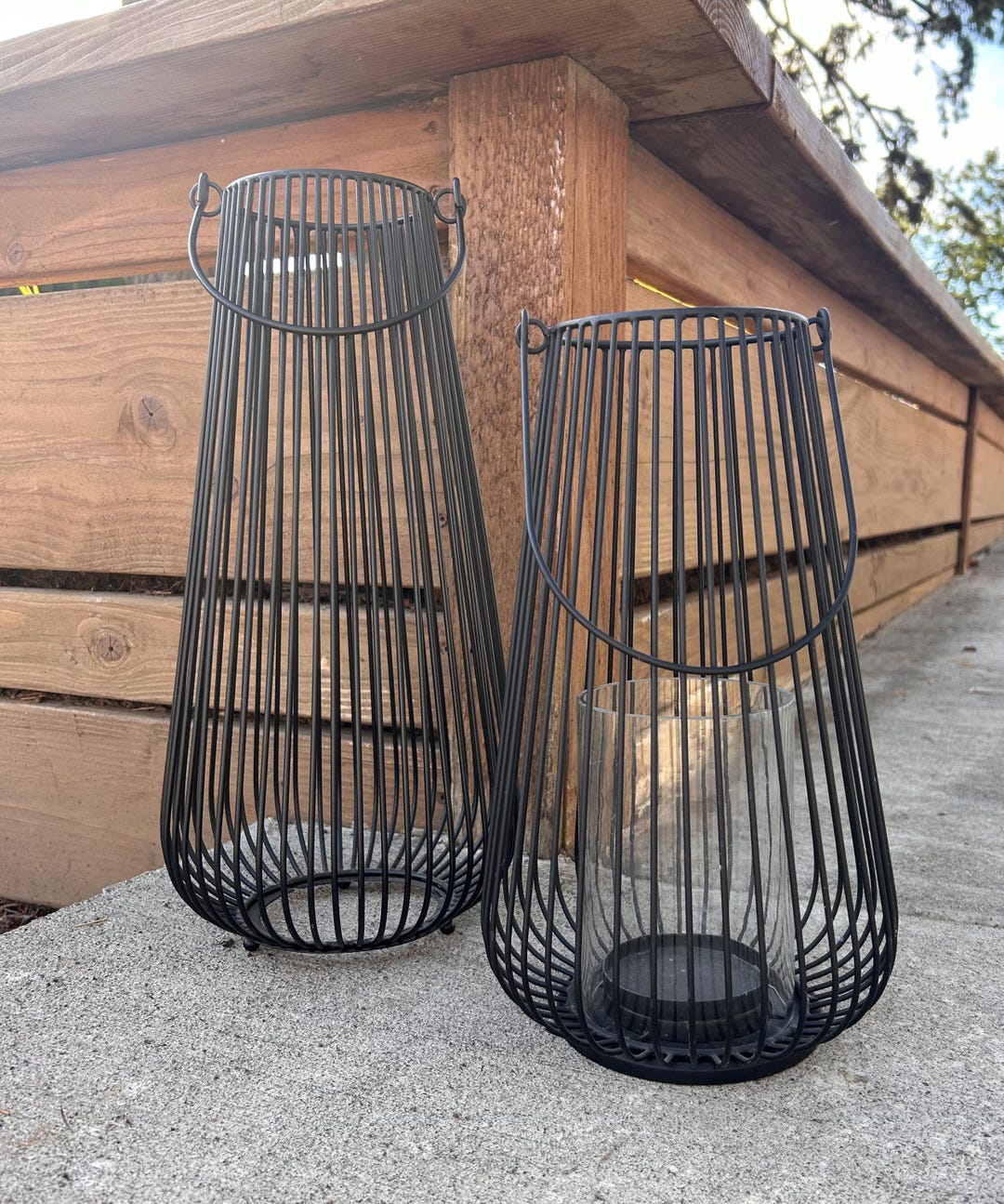 Tall Black Wire Lantern - Etsy