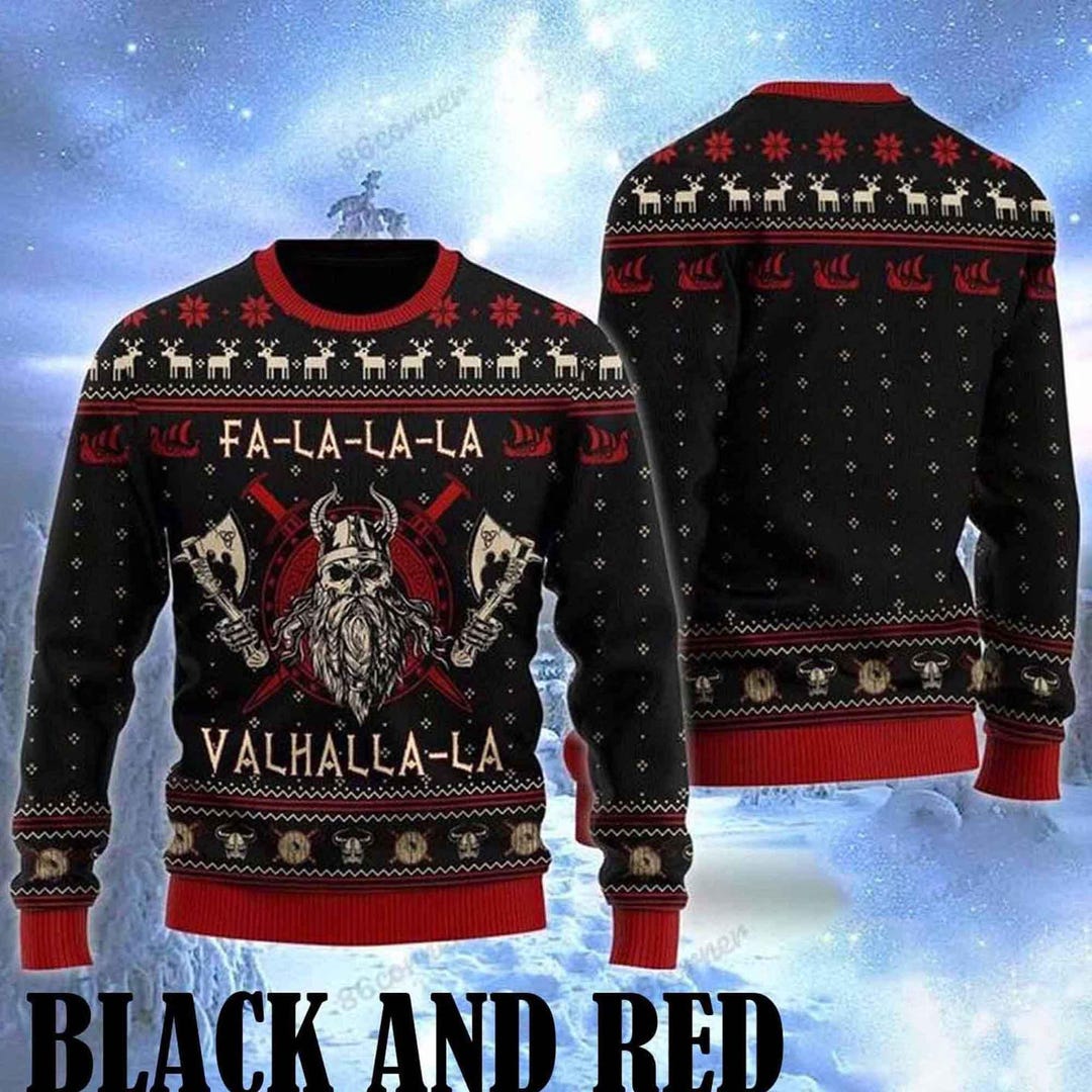 Viking Merry Xmas Ugly Sweater, Christmas Viking Sweater, Xmas Ugly ...