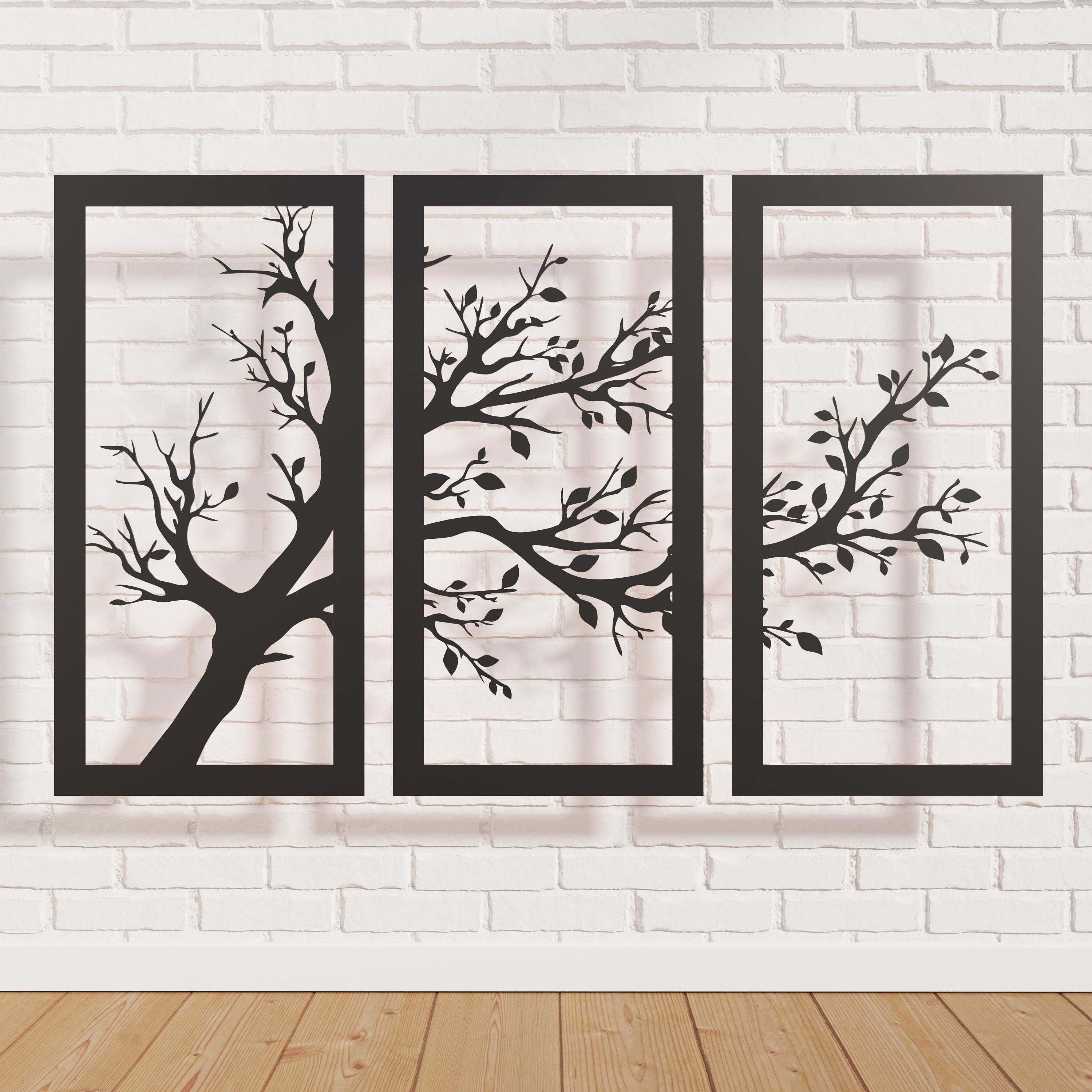 6 Tree Panels, Wall Panels, Room Decor, Tree Patterns, Laser, CNC ...
