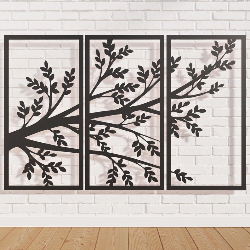 6 Tree Panels, Wall Panels, Room Decor, Tree Patterns, Laser, CNC ...