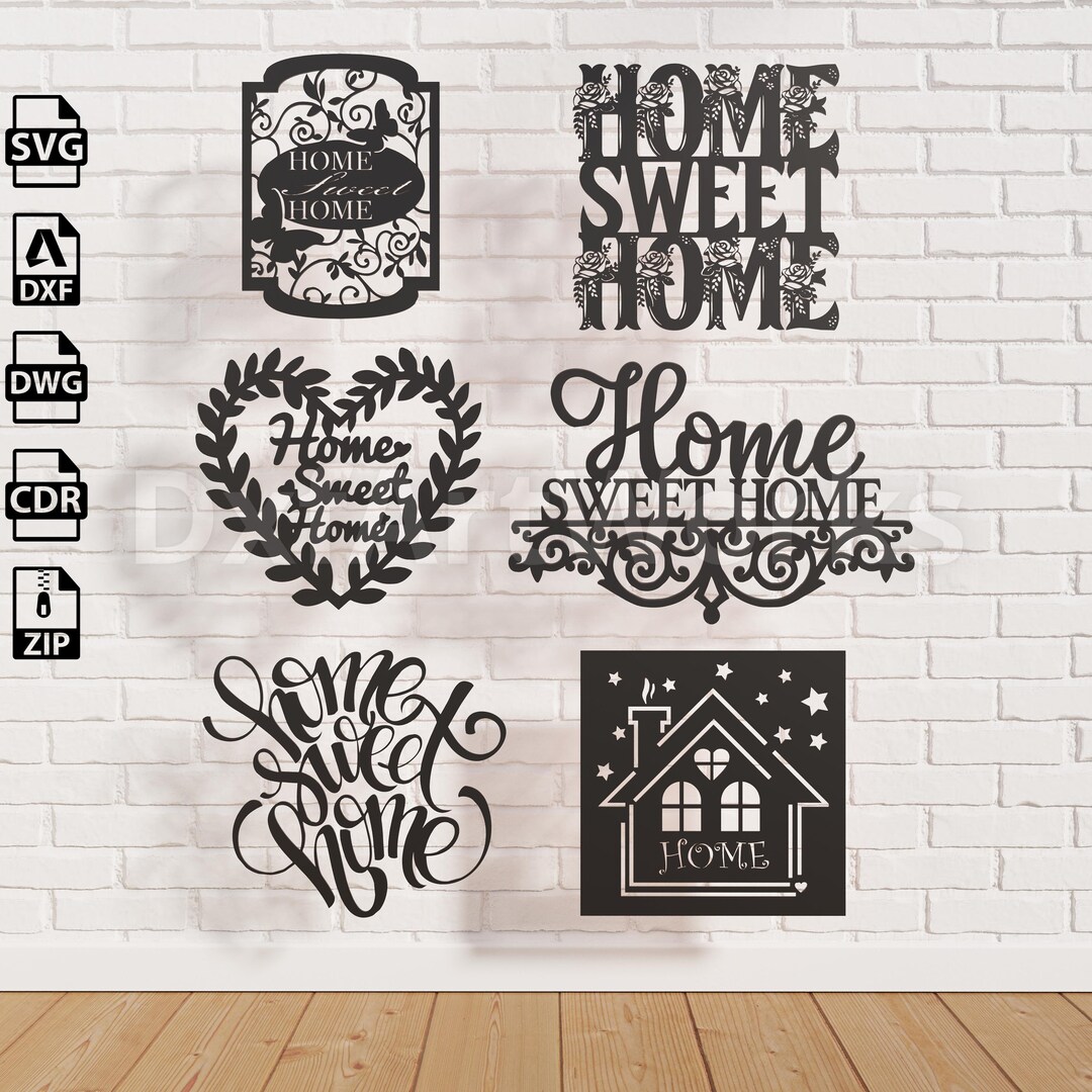 Home Sweet Home Bundle Vector Drawing File for Laser Cutting, Plasma ...