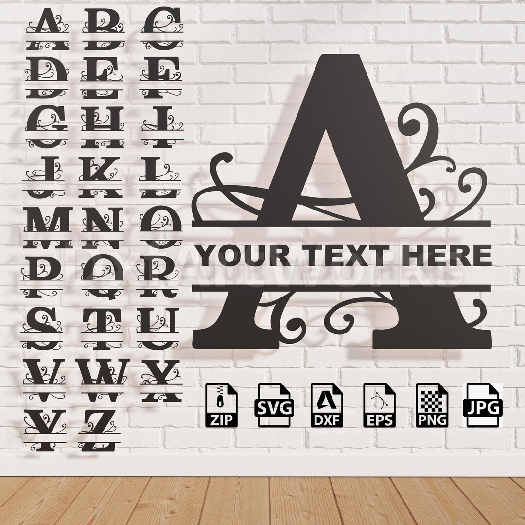 Split Letter Monogram SVG, Wedding Alphabet (digital Download) - Etsy