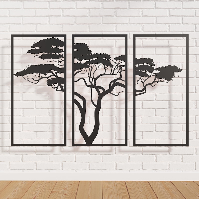 6 Tree Panels, Wall Panels, Room Decor, Tree Patterns, Laser, CNC ...