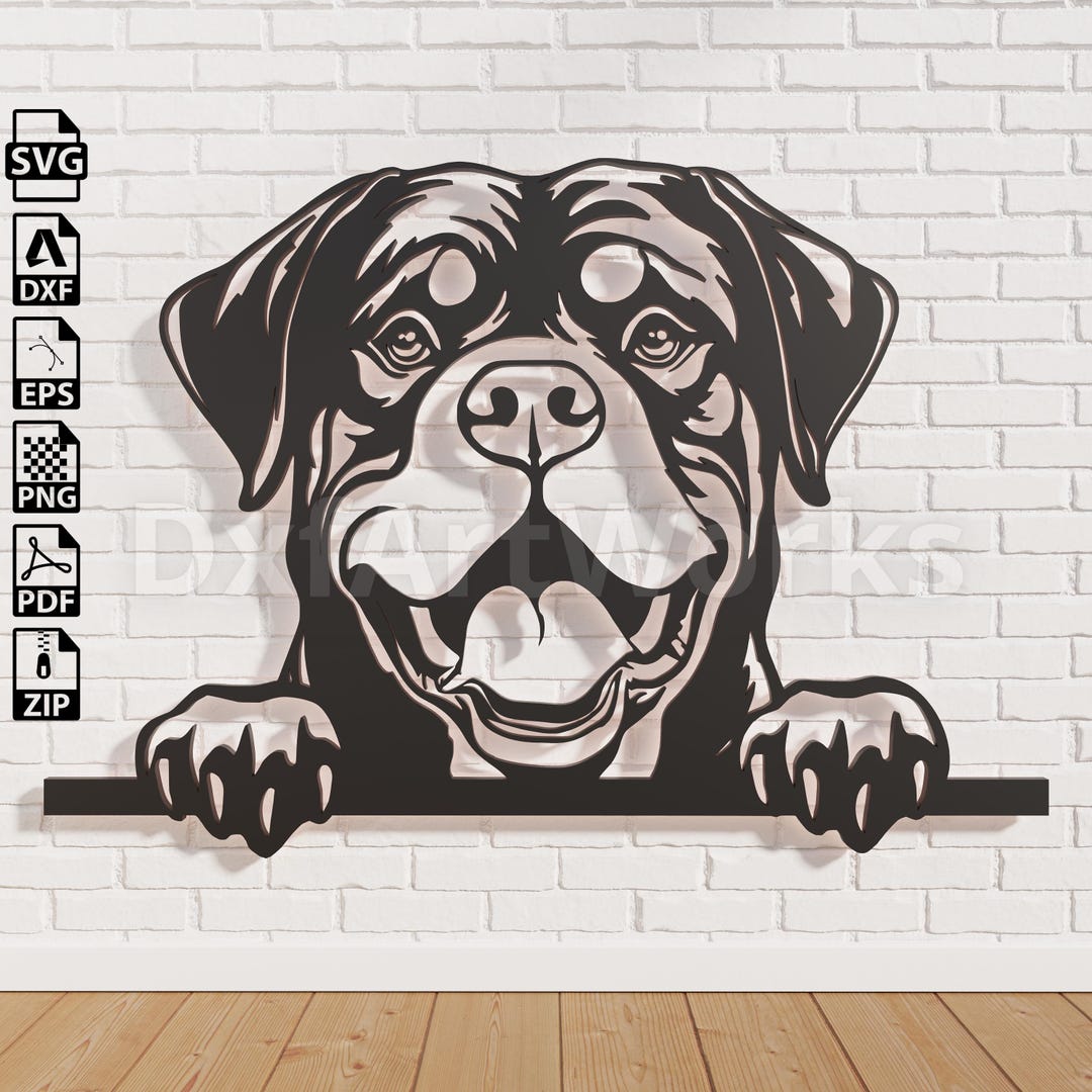 ROTTWEILER Svg File for Cricut,dog Clipart,cut File,vector Art Portrait ...