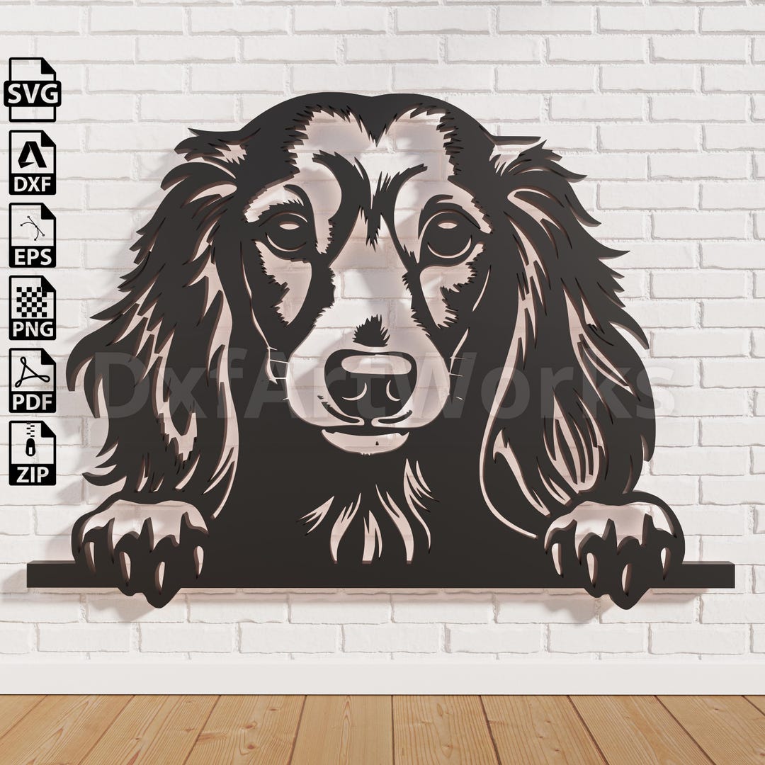 LONG HAIRED DACHSHUND Dog Svg File for Cricut,dog Clipart,cut File ...