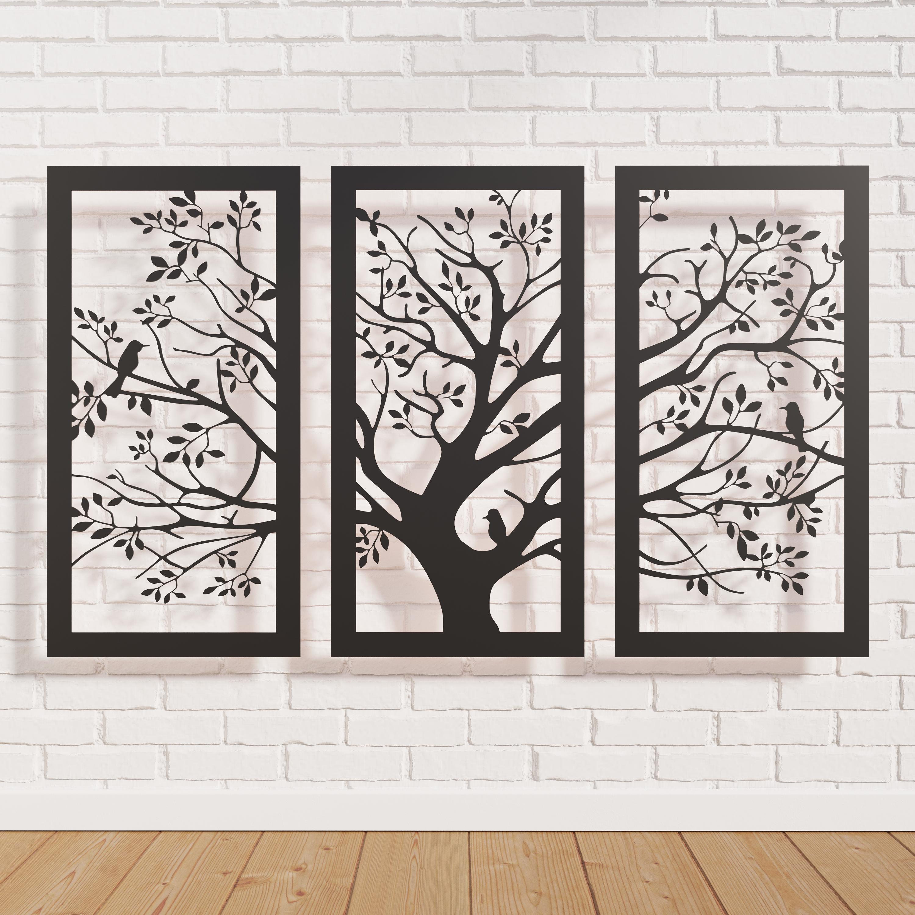 6 Tree Panels, Wall Panels, Room Decor, Tree Patterns, Laser, CNC ...