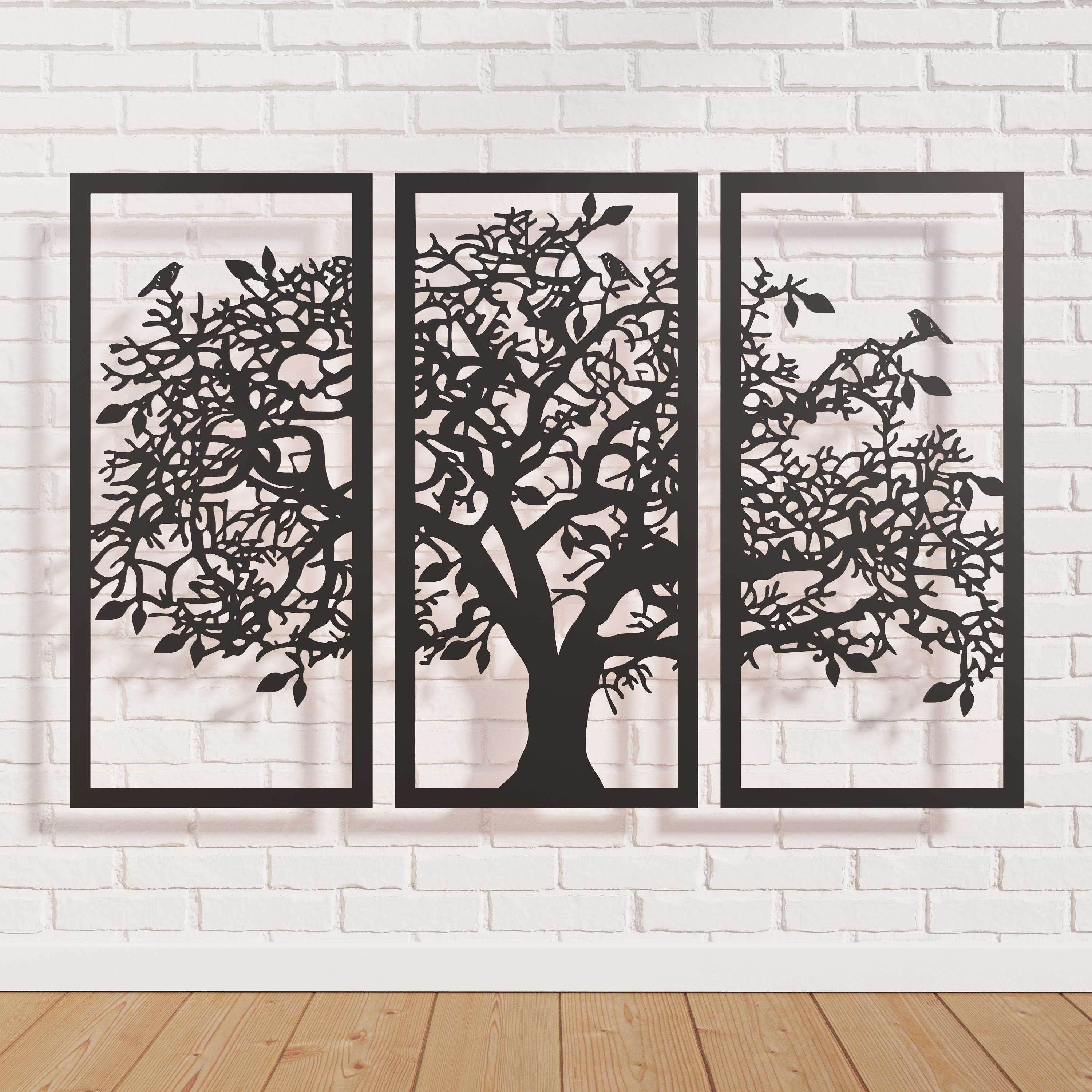 6 Tree Panels, Wall Panels, Room Decor, Tree Patterns, Laser, CNC ...