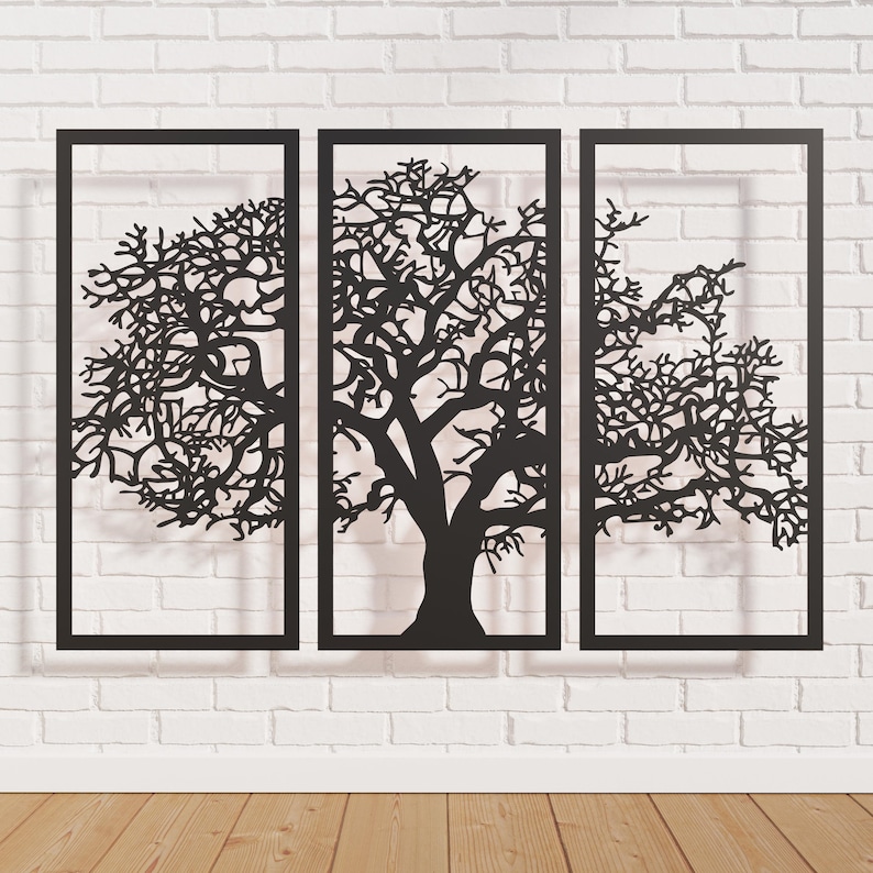 6 Tree Panels, Wall Panels, Room Decor, Tree Patterns, Laser, CNC ...