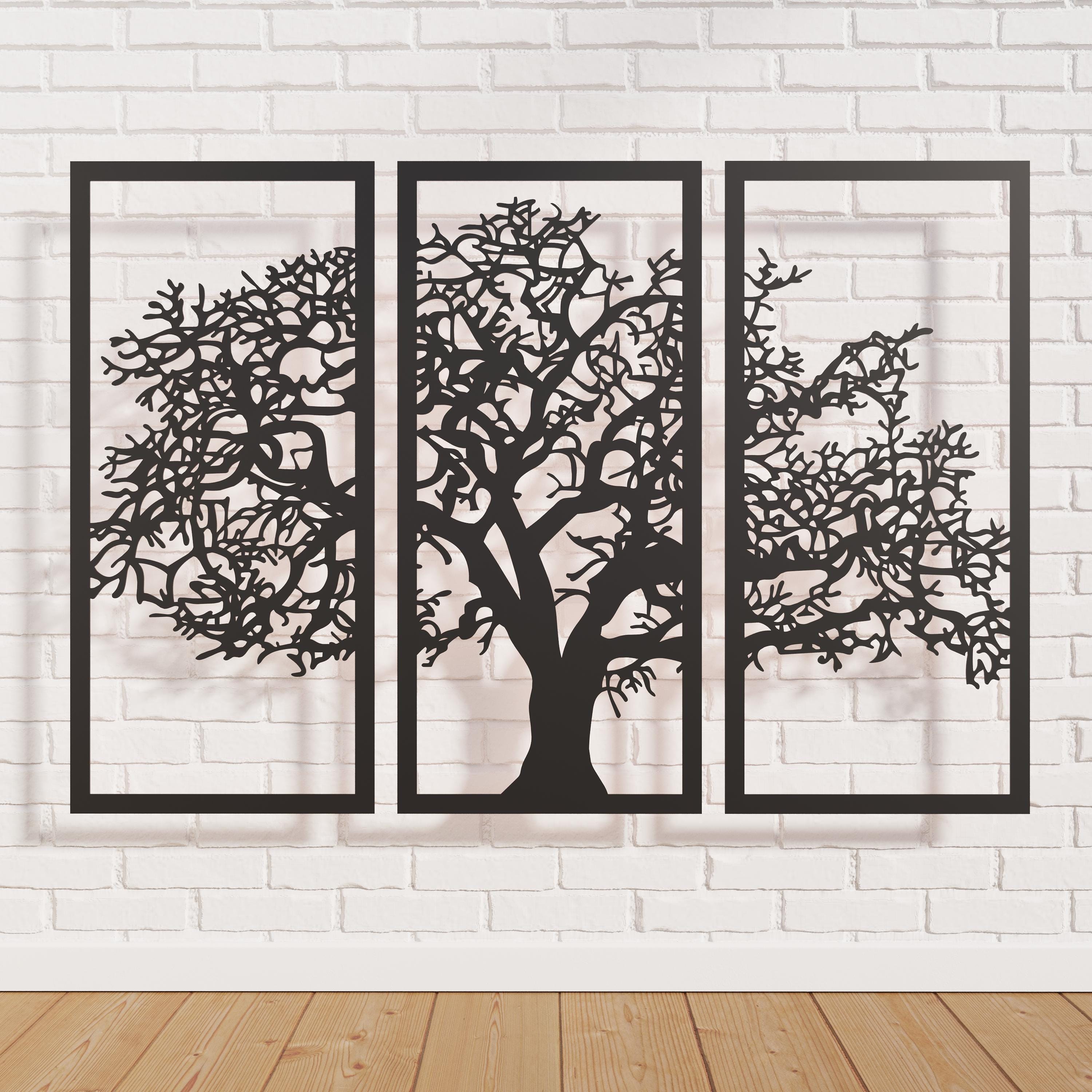 6 Tree Panels, Wall Panels, Room Decor, Tree Patterns, Laser, CNC ...