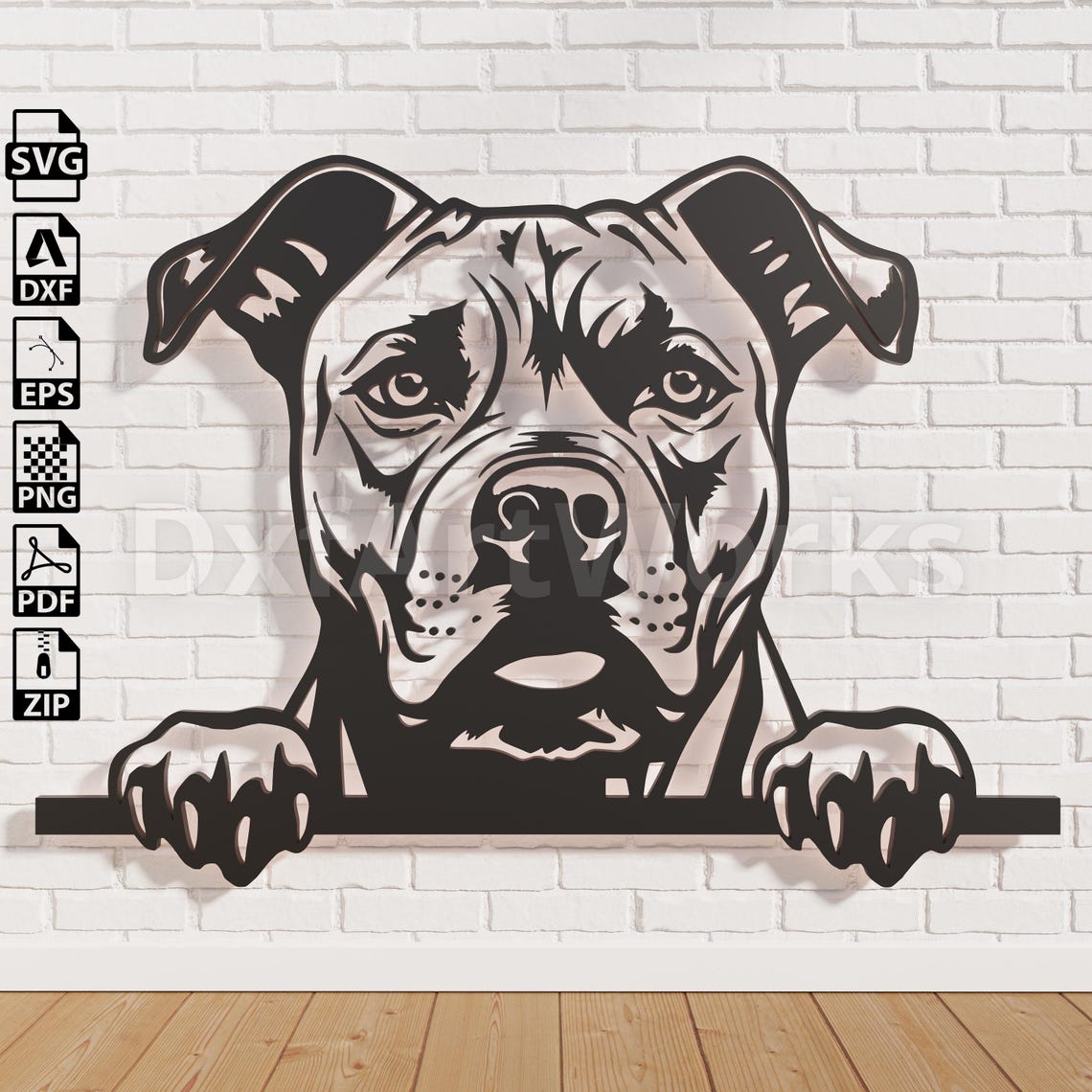 Pitbull Dog Vector Art, Laser Cut File (svg, Dxf, Eps, Png, Pdf) - Etsy UK