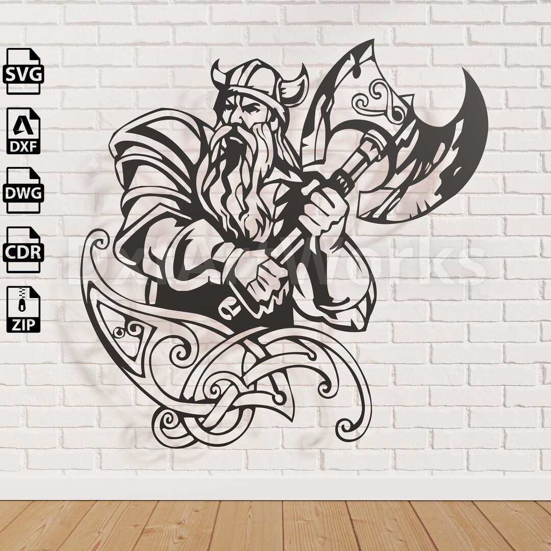 Viking Wall Decor Vector Drawing File for Laser and Plasma Cutting Dxf ...