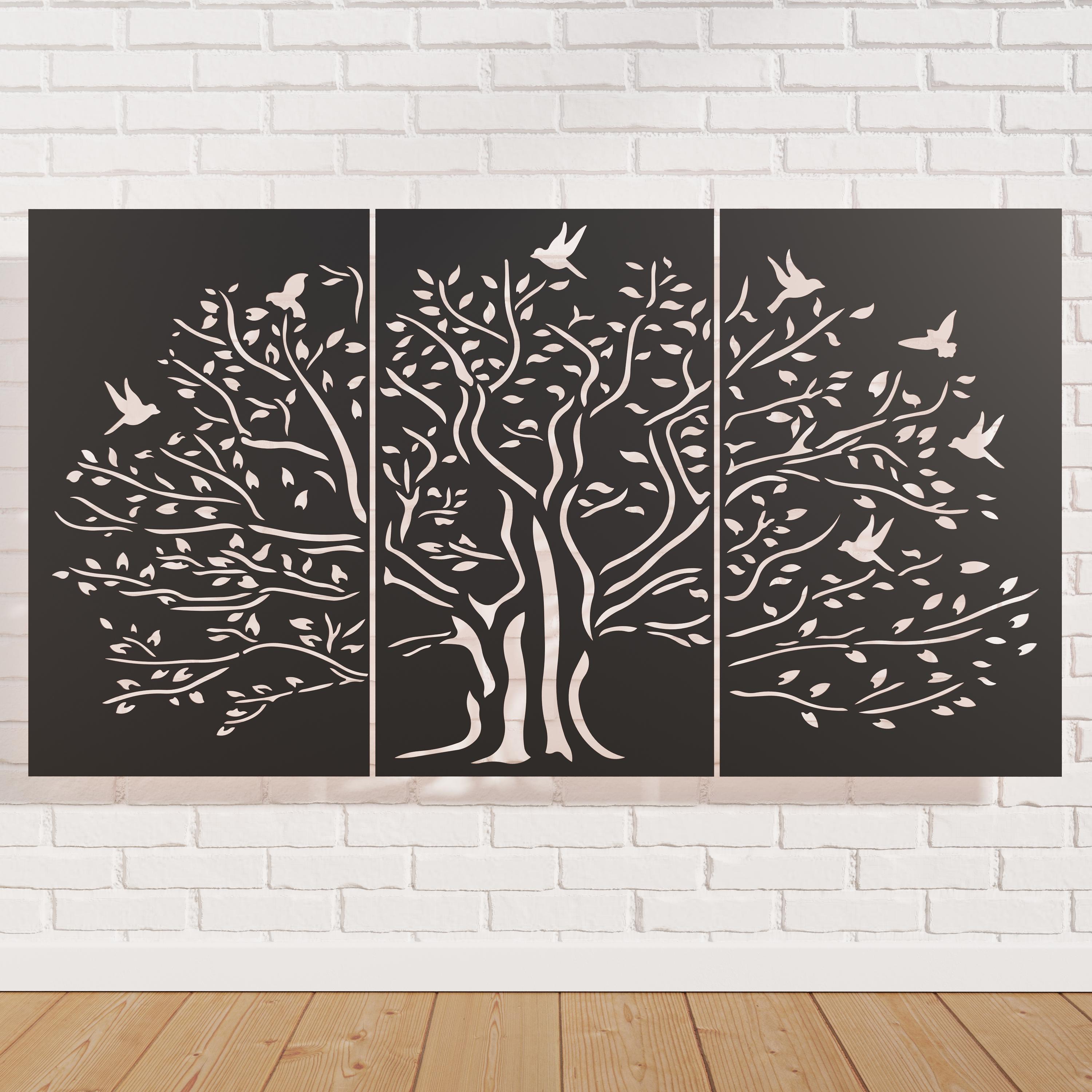 6 Tree Panels, Wall Panels, Room Decor, Tree Patterns, Laser, CNC ...