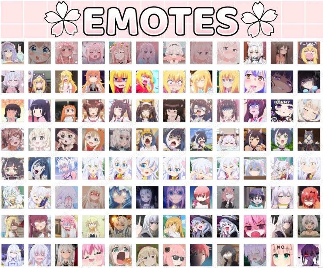 Cute Emotes / 100 Anime Emotes Perfect for Discord or Twitch / Emote ...