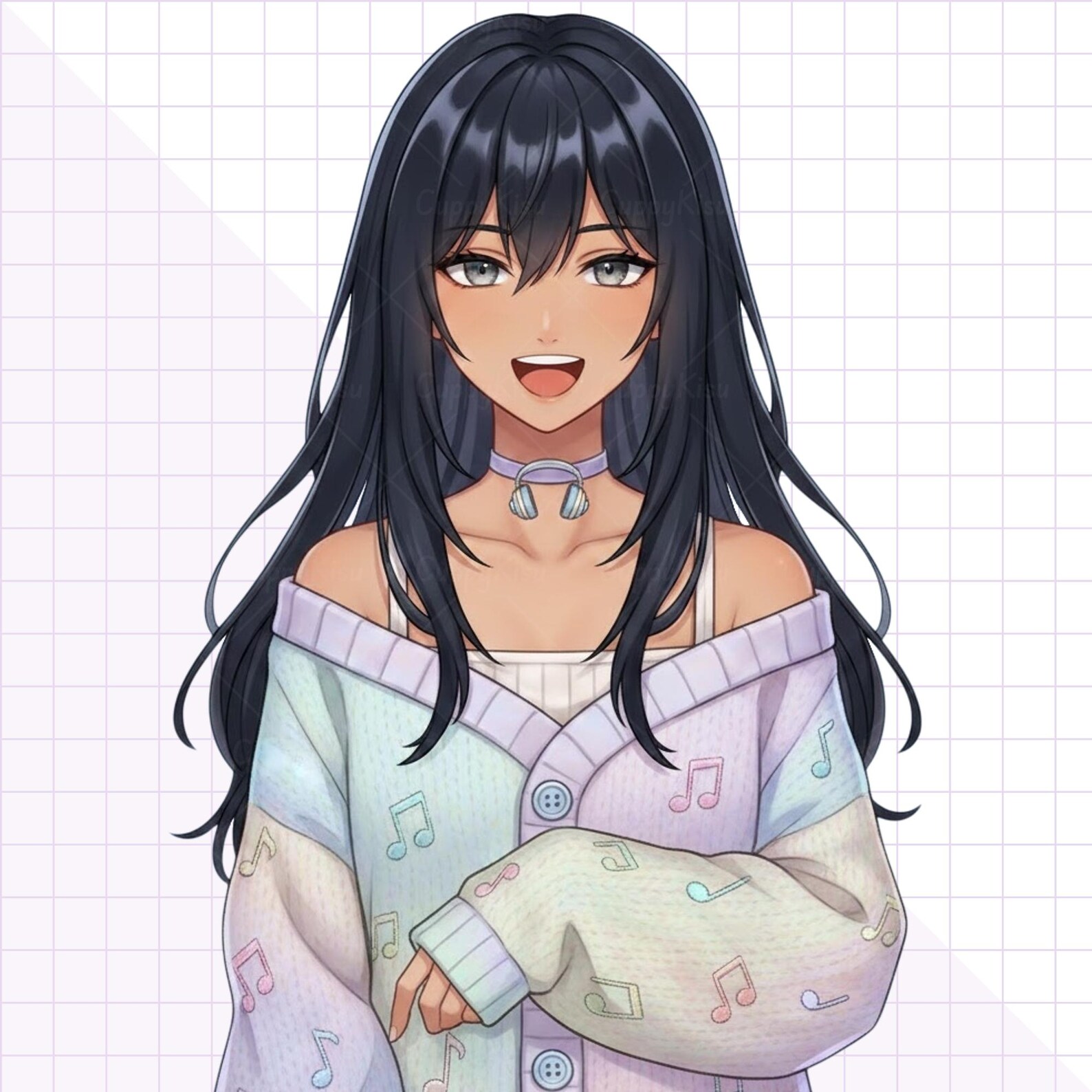 Anime Girl Pngtuber Model | Premade Reactive Avatar (digital Download ...