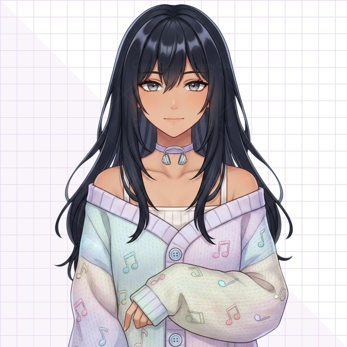 Anime Girl Pngtuber Model | Premade Reactive Avatar (digital Download ...