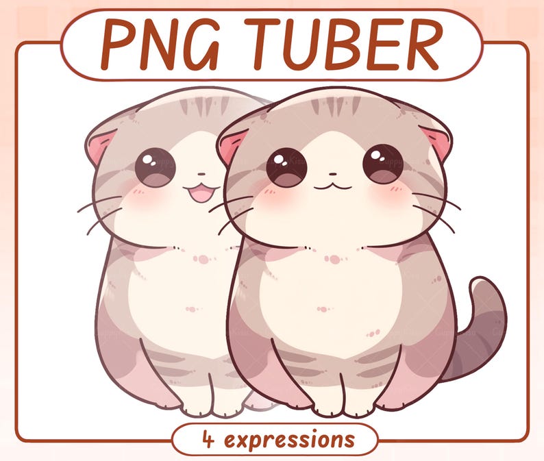 Chibi Kitty Pngtuber Model, Cozy Anime Avatar (digital Download) - Etsy