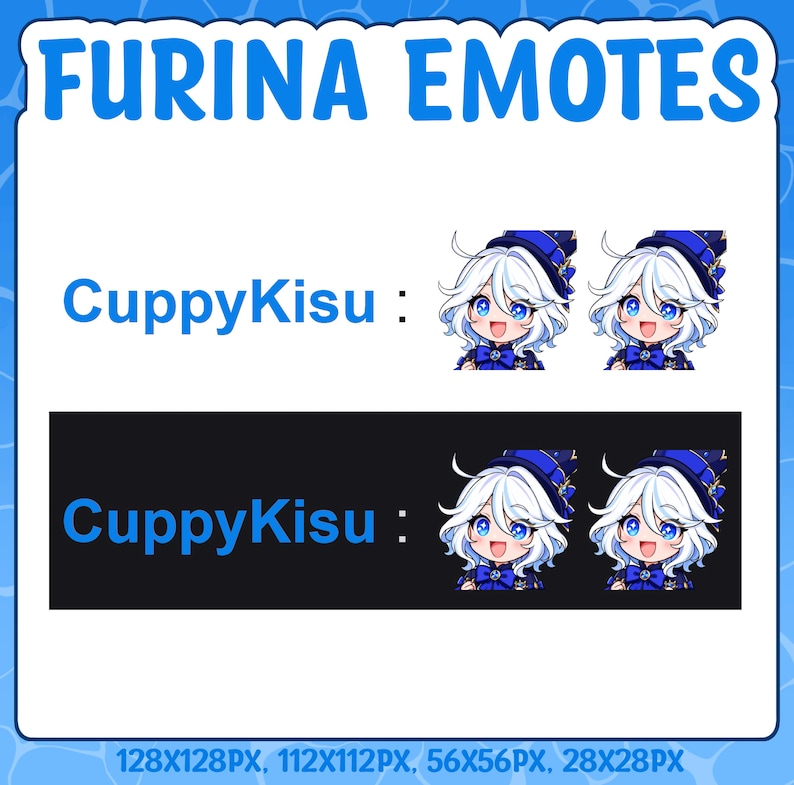 Furina Genshin Impact Emotes for Twitch, Discord (digital Download) - Etsy